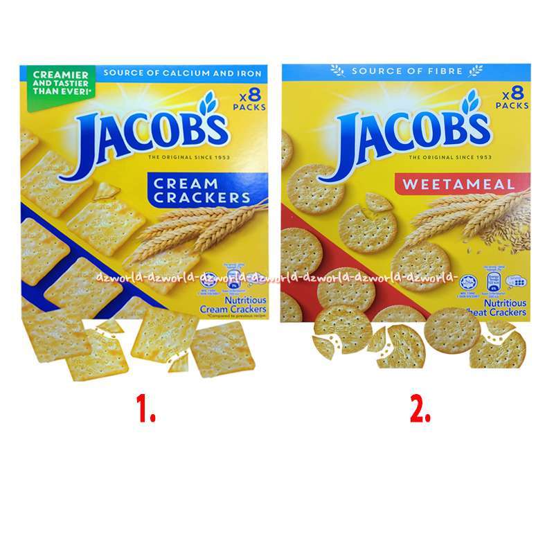 Jual Jacob's Cream Crackers Weetameal 8packs Wheat Kraker Gandum On The ...