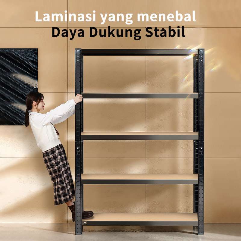 Promo Rak besi siku 5 susun Rak susun b - Hitam-3L【50*30*100】 Diskon 53 ...