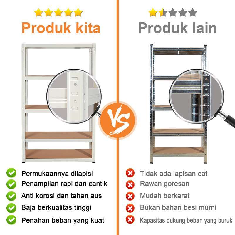 Promo Rak besi siku 5 susun Rak susun b - Hitam-3L【50*30*100】 Diskon 53 ...