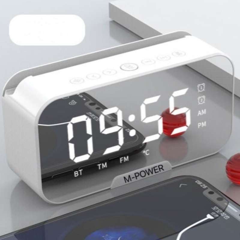 Promo SPEAKER BLUETOOTH JAM DIGITAL ALARM STAND LED DISPLAY BG-S7 - BGS7 Pink Diskon 50% di ...