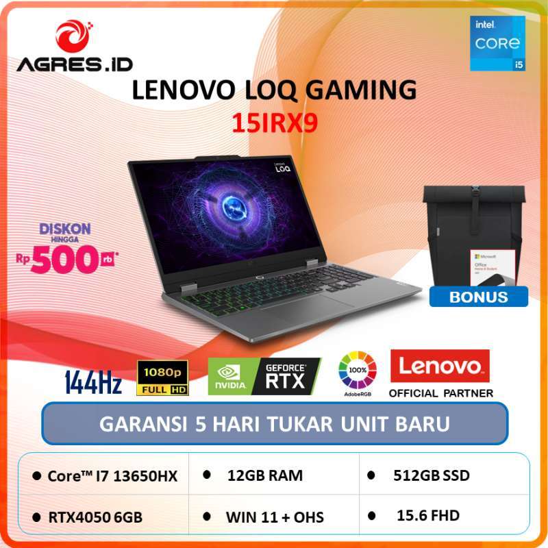 Jual Lenovo Loq 15 Ahid Rtx4050 6gb - I7 13650hx 12gb 512gb W11+ohs 15.6 Fhd 144hz Win11 Ohs ...