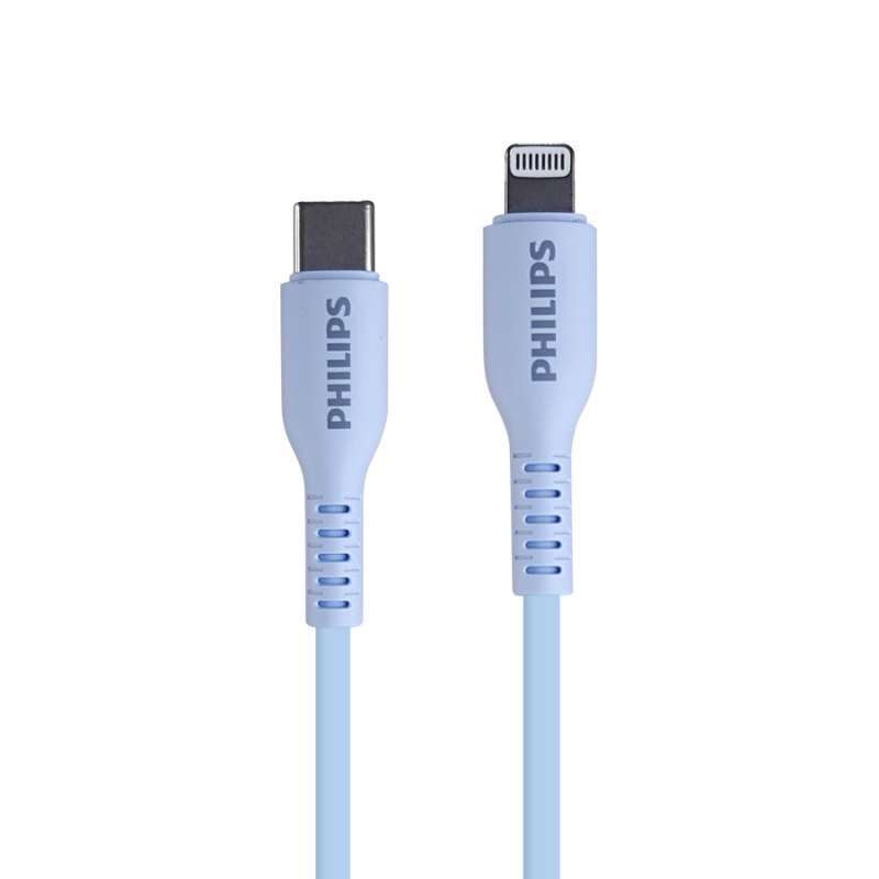Promo Philips Usb-c To Lightning Cable 1.2m Soft Silicone Pastel Color ...