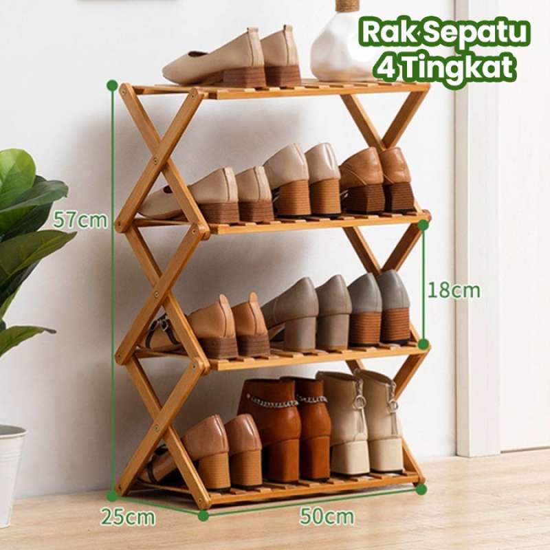 Promo Mainland Rak Sepatu Kayu Tingkat Penyimpanan Sepatu Praktis ...