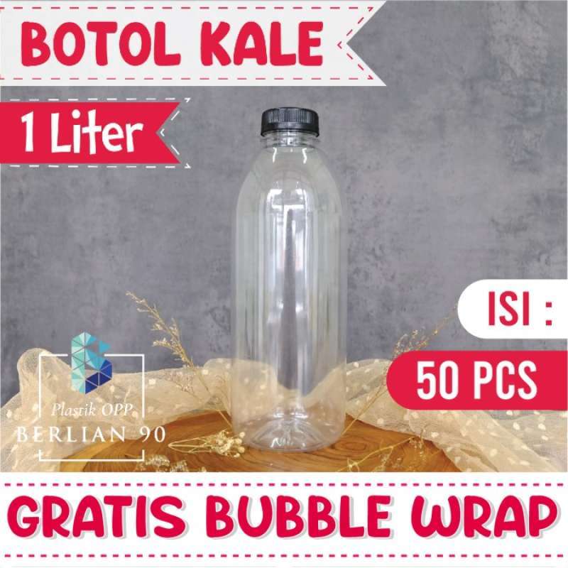 Promo Botol Kale 1 Liter Gratis Bubble Wrap Botol Plastik Besar isi 50 ...
