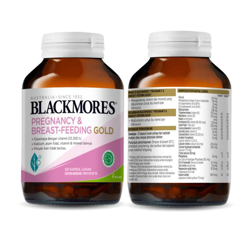 Jual PAKET BLACKMORES PREGNANCY AND BREASTFEEDING GOLD 60 KAPSUL LUNAK ...