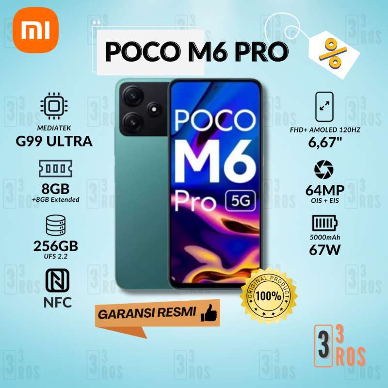 Jual Poco M6 Pro 8/256 Mediatek G99 Ultra Amoled Screen 120hz - Biru Di Seller 3 Ros ...