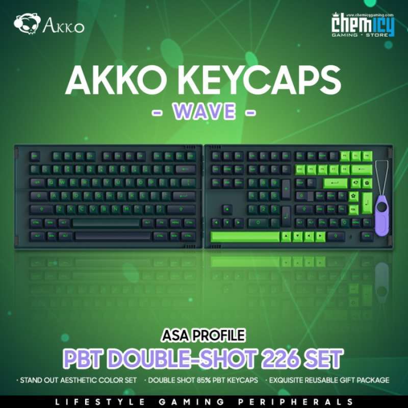 Promo Akko Wave Double-shot Keycaps 226 Set ASA Profile Diskon 9% di ...