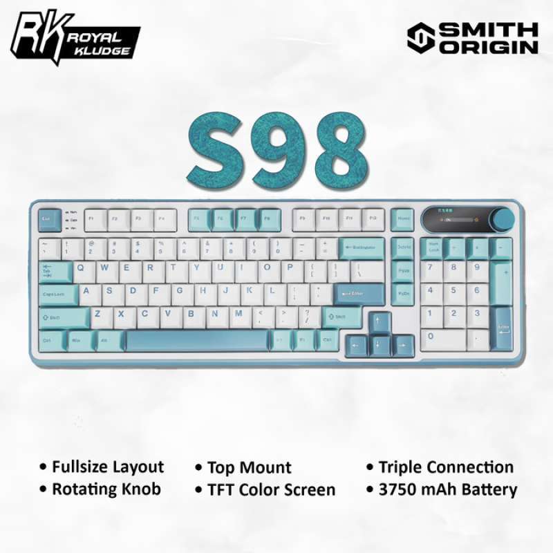 Promo ROYAL KLUDGE RK S98 Three-mode Wireless LED ScreenMechanical ...