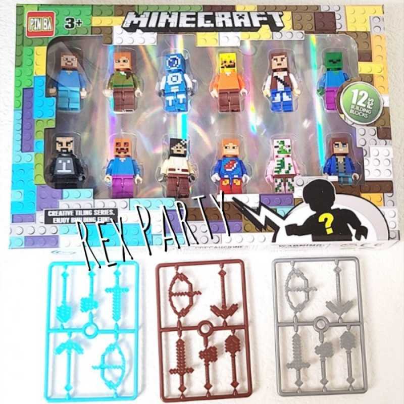 Promo Minecraft Figure Set 12pcs/Mainan Minecraft Gift/Minecraft Cake ...