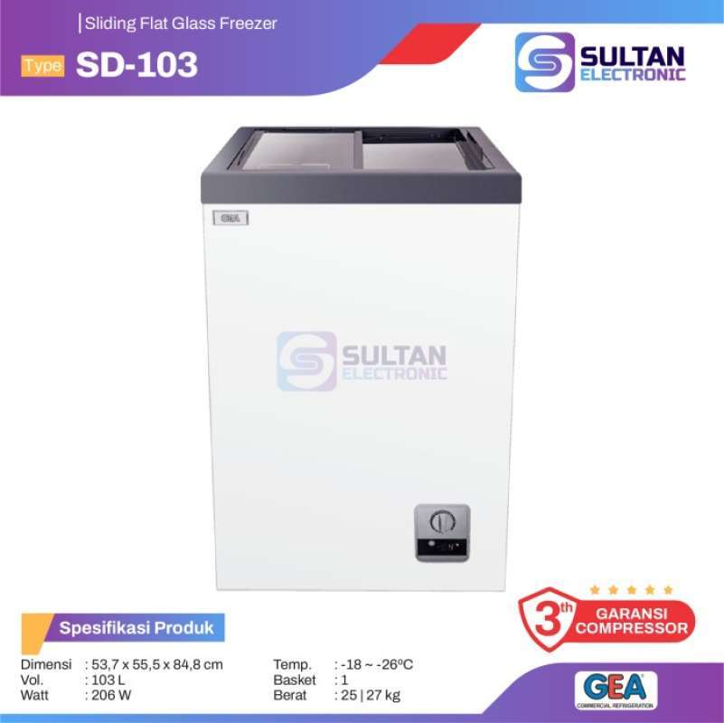Promo Gea Sliding Flat Glass Freezer Sd-103 / Sd103 / Sd 103 Sale Diskon 4% Di Seller Carthinks ...