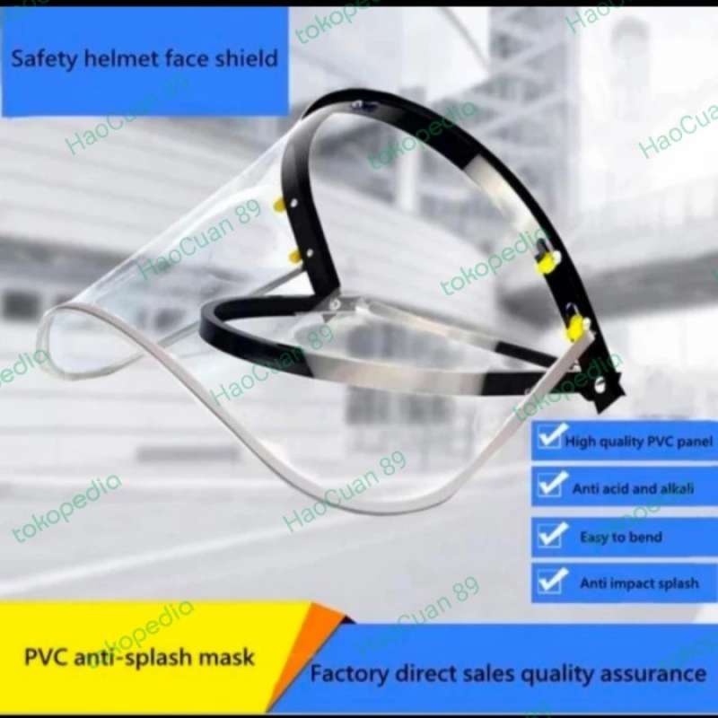 Promo helm proyek safety helm face Shield PVC anti splash mask Apd ...