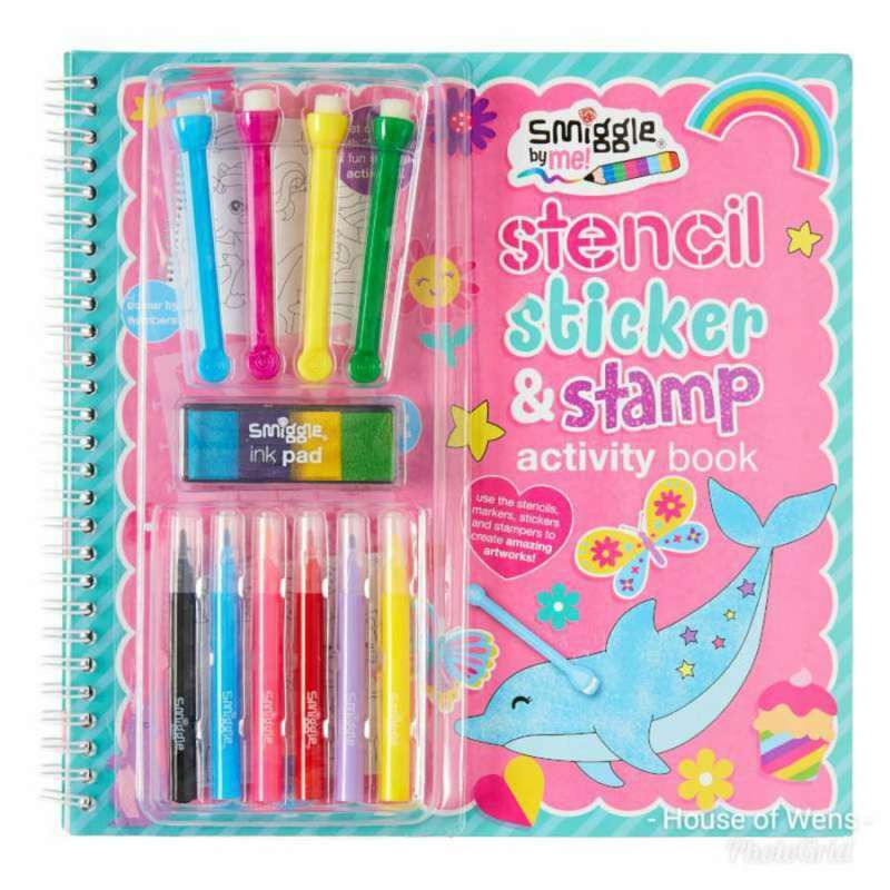Jual Smiggle Stencil Sticker & Stamp Activity Book - Buku Sticker ...