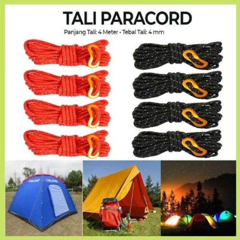 Promo Tali Tenda Gunung Paracord Rope Camping Outdoor 4mm x 4 Meter ...