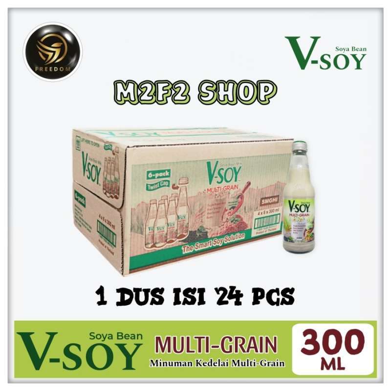 Promo V-Soy Soya Bean Milk Multi Grain Barley | Susu Kedelai Botol ...