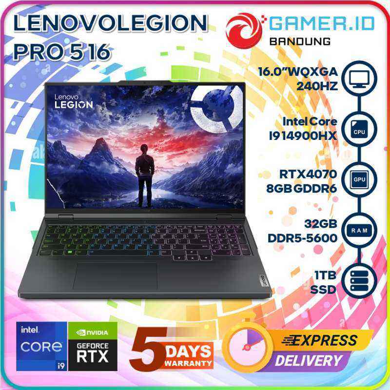Jual Lenovo Legion Pro 5 16 I9 14900hx Rtx4070 32gb 1tb 16.0wqxga 240hz Di Seller Gamer Id ...