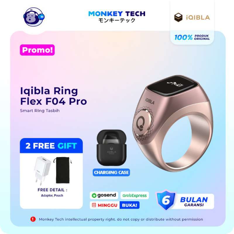 Promo New Iqibla Zikr F04 Smart Ring Flex F04 Pro Cincin Tasbih Digital Promo - Rosegold 18-20 ...