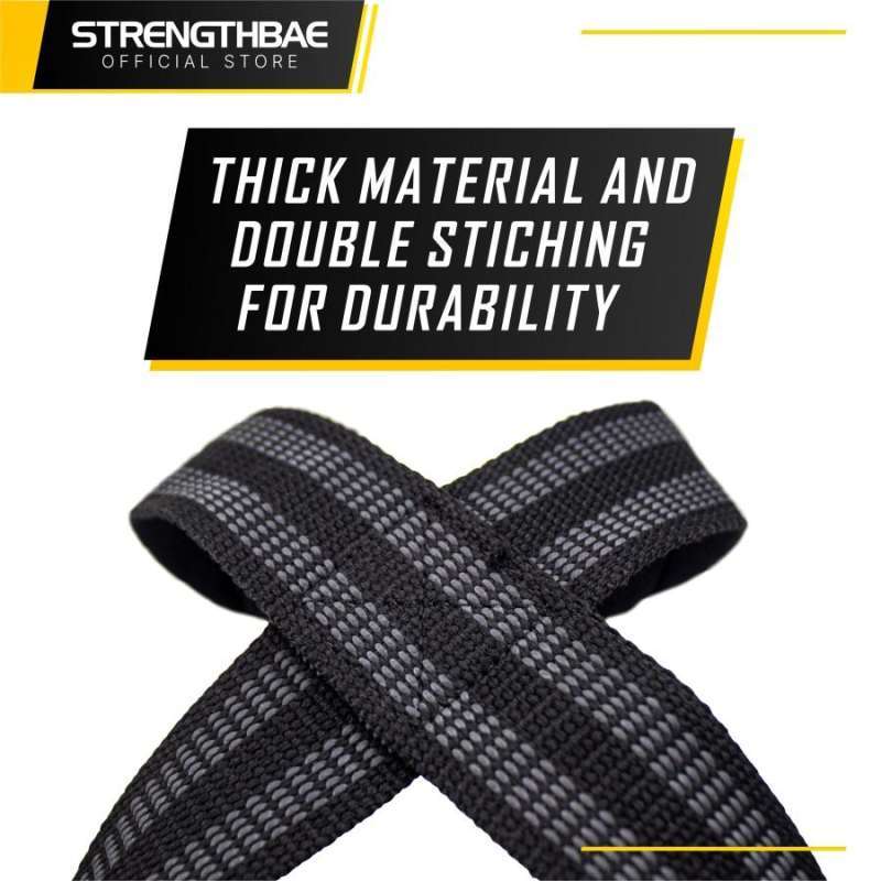 Jual 8 Figure Strap Strengthbae Deadlift Powerlifting Wrist Straps ...
