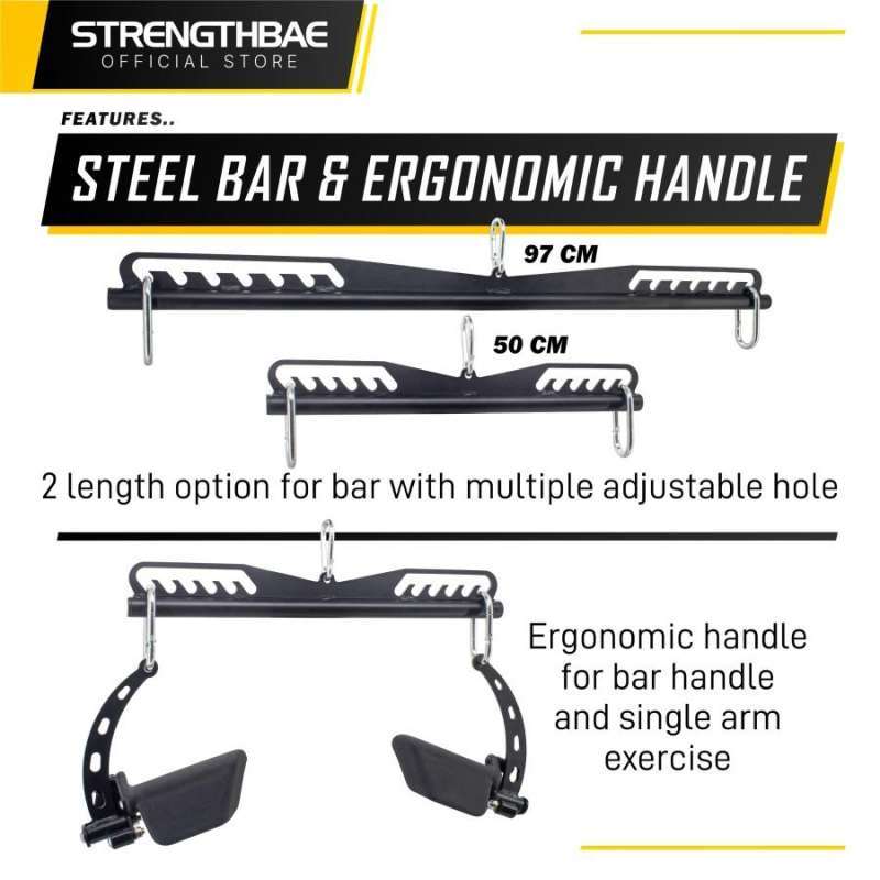 Jual Ergo Cable Attachment | Lat Pulldown Row Bar D Handle Rope Mag ...