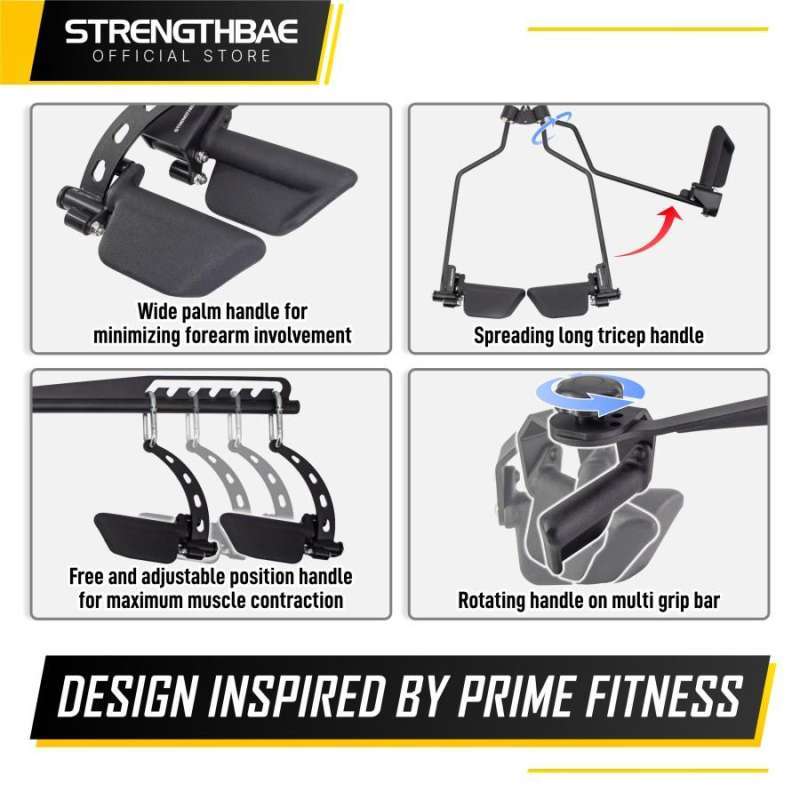 Jual Ergo Cable Attachment | Lat Pulldown Row Bar D Handle Rope Mag ...