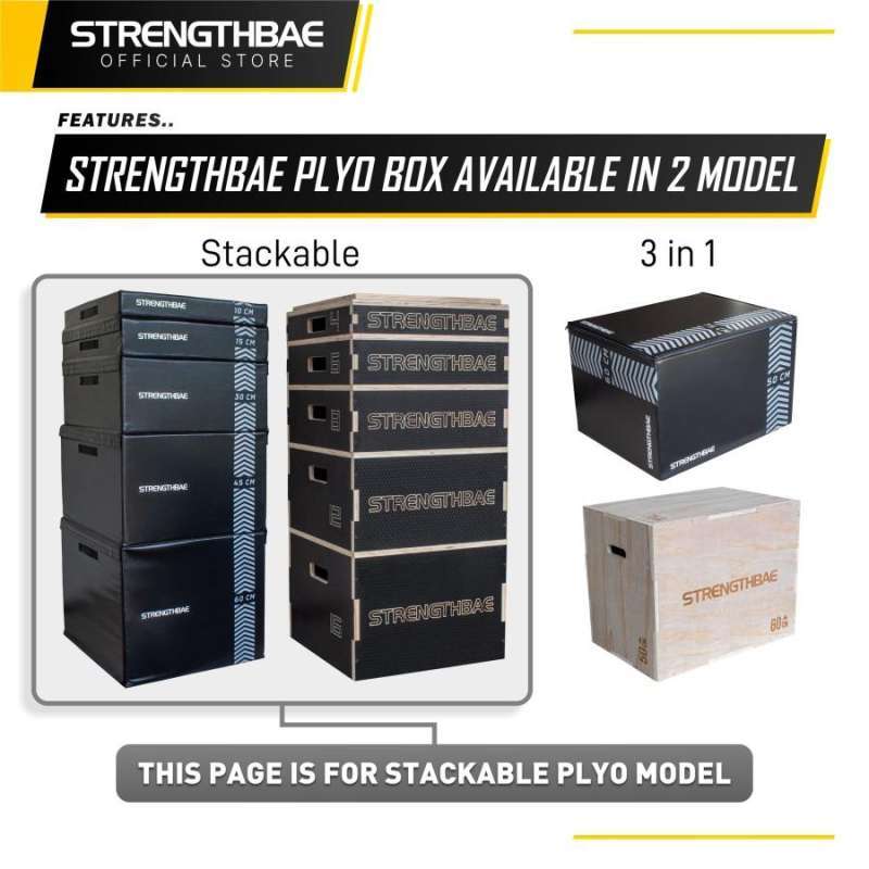 Jual Stackable Plyo Box Strengthbae Wooden And Soft Plyometric Boxes ...