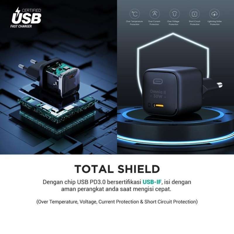 Promo Aukey Pa B1l Charger Gan 30w Pps 25w Omnia Mini Ii Usb Type C Pd Qc Diskon 41% Di Seller ...