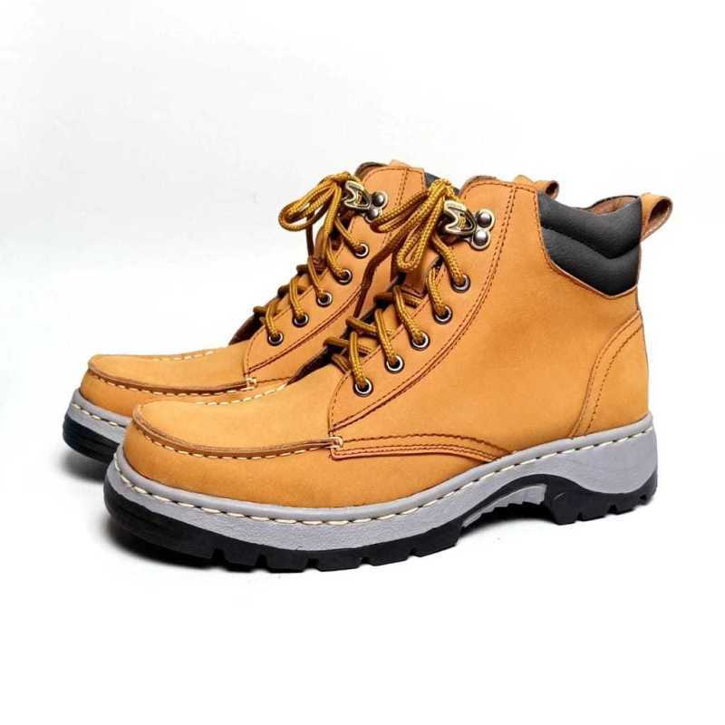Promo Wolf Sepatu Safety Boots Pria Kulit Asli Safety Shoes Cowok .la ...
