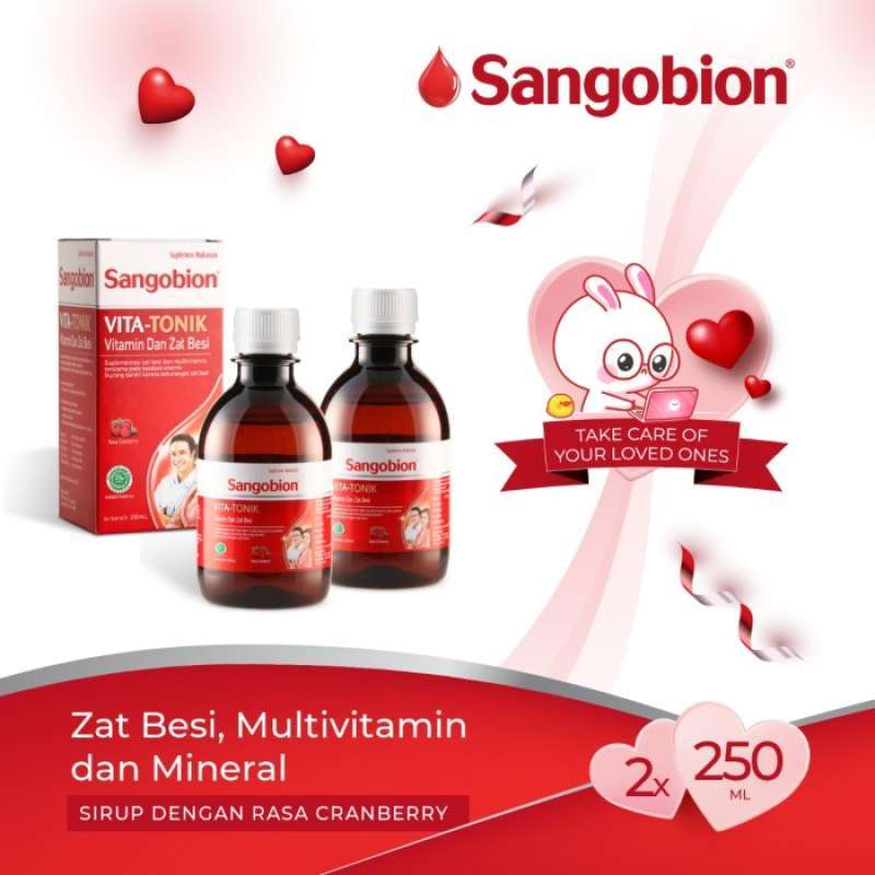 Promo Sangobion Vita-tonik 250ml Vitamin Dan Suplemen Zat Besi (paket ...