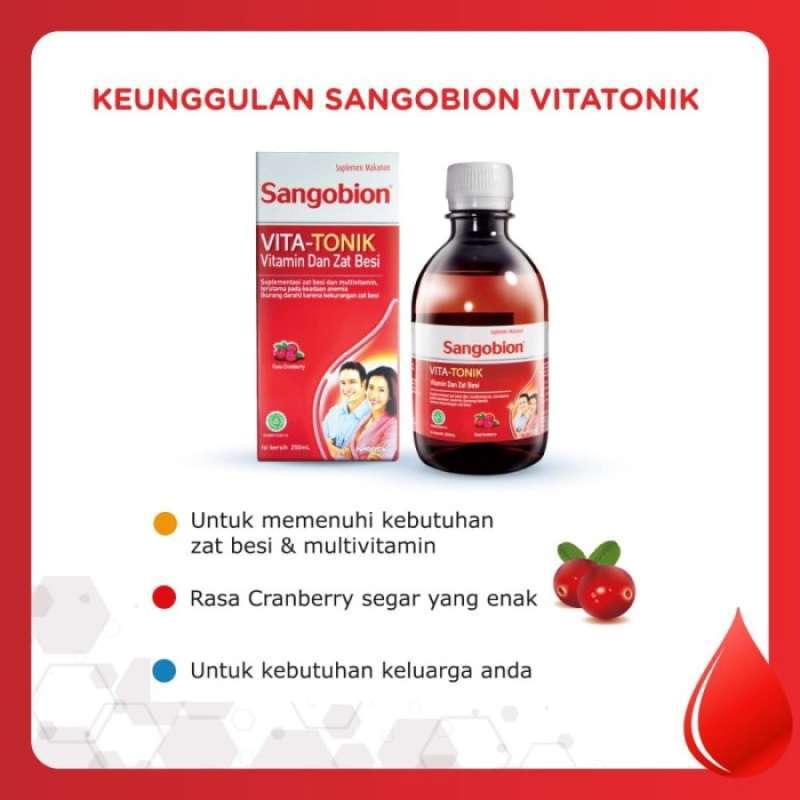 Promo Sangobion Vita-tonik 250ml Vitamin Dan Suplemen Zat Besi (paket ...