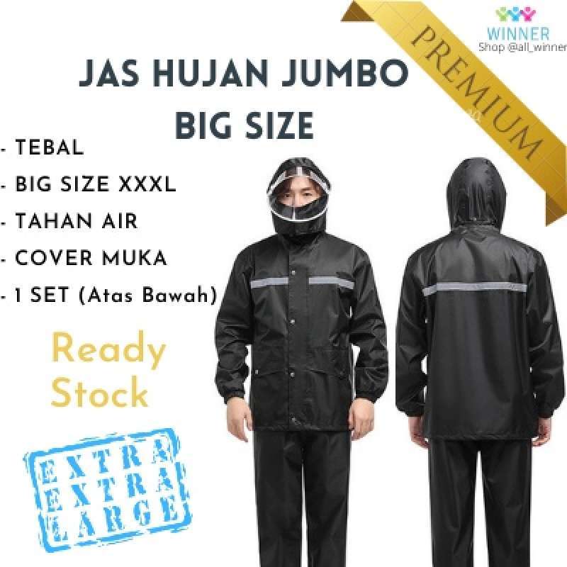 Promo Wfs Jas Hujan Jumbo Big Size Xxl Tebal Pria Dewasa Topi Murah ...