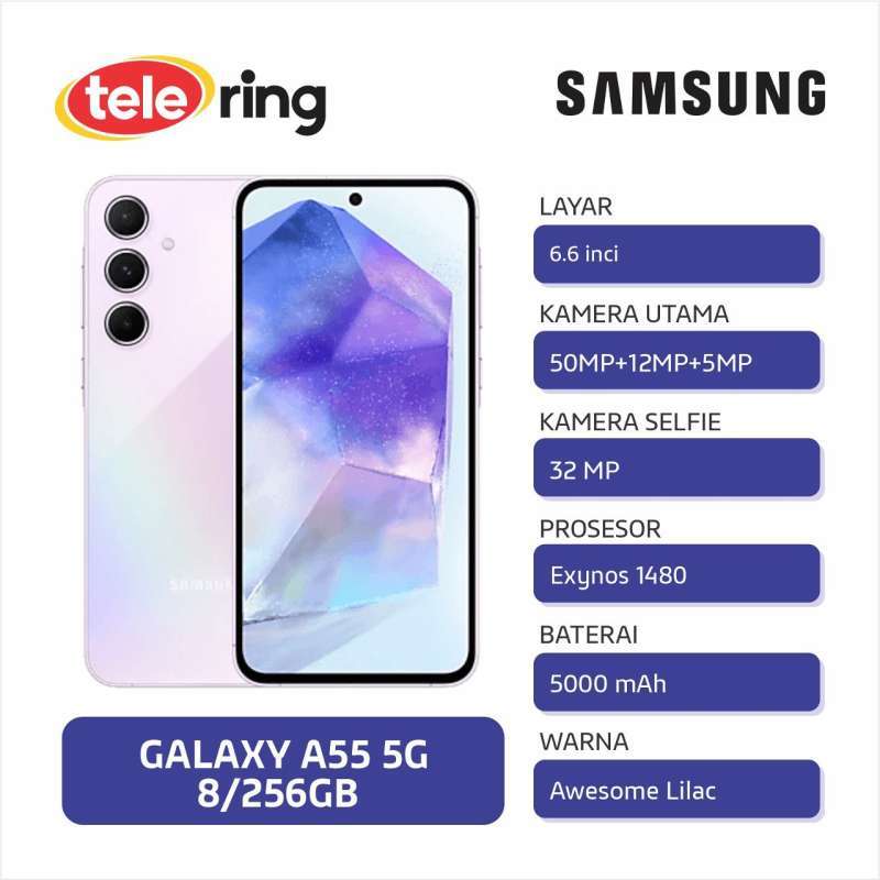 Jual Hp Samsung A55 5g 8/256gb - Lilac Di Seller Telering - Samsung ...