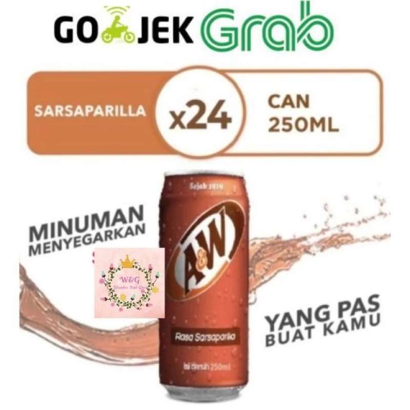 Jual Aw Rootbeer/ A&w Root Beer/ Aw Root Beer Sarsaparila 1 Dus 24pcs ...