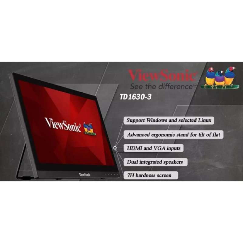 Jual Monitor Led Touchscreen Viewsonic Td1630 Td1630-3 16 1366x768 Di ...