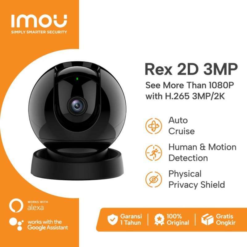 Jual Imou Rex 2d 3mp Security Ip Camera H.265 Wi-fi Pan & Tilt Camera ...