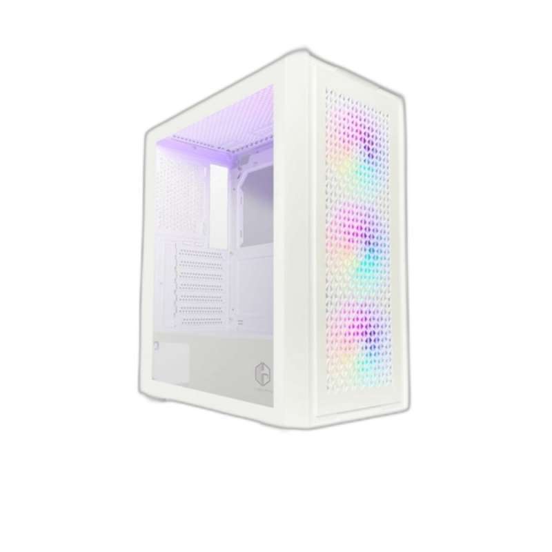 Jual Casing Pc Cube Gaming Stark Free 3fan Rgb White Atx Tempered Glass ...