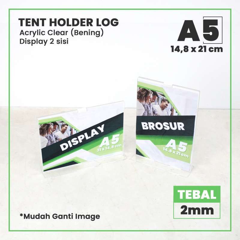 Jual Tempat Brosur A5 / Tent Holder / Tent Card Nomor Meja Akrilik 2 ...