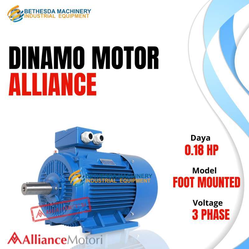 Jual Motor Alliance Dinamo 0.18 Hp / 120 Watt Motor Dinamo 3 Phase B3 ...