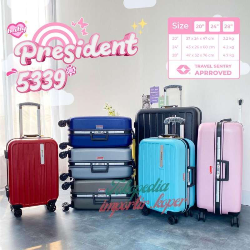Promo Koper President 5339 Original Cabin Dan Bagasi Frame Alumunium ...