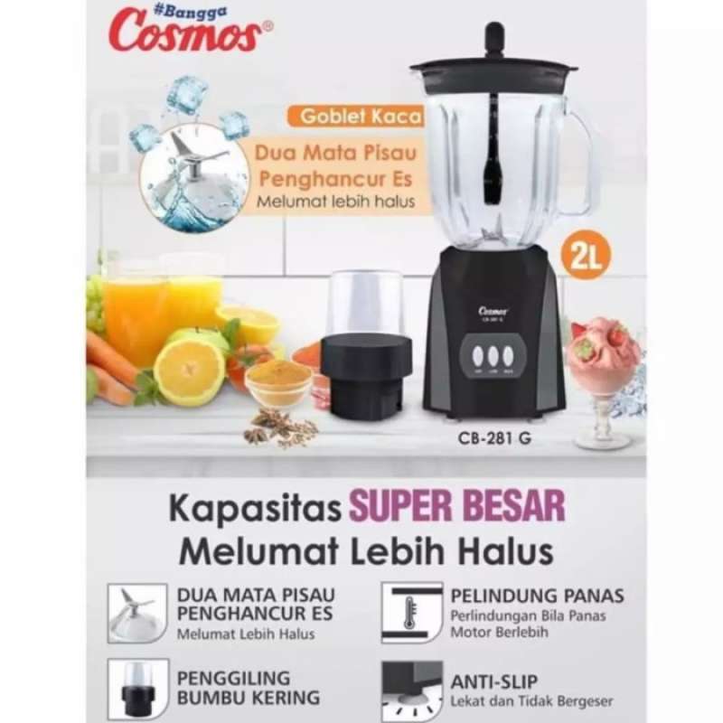 Promo Blender Cosmos Kaca Cb 281g Kapasitas 2liter Diskon 27% Di Seller ...