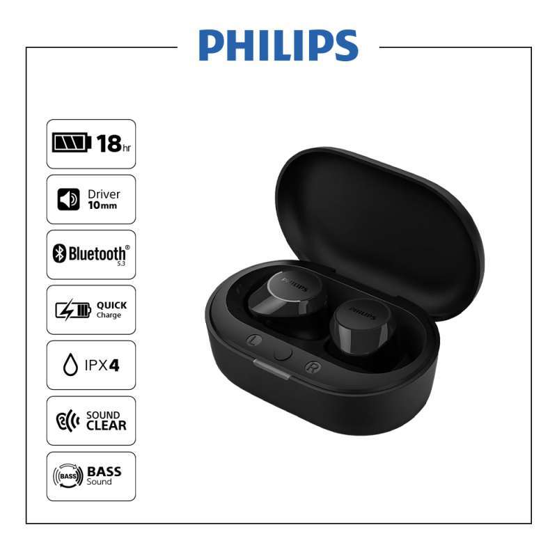 Promo Philips Tat1209 Black True Wireless Headphones With Clear Calls (philips Audio) Diskon 8% ...