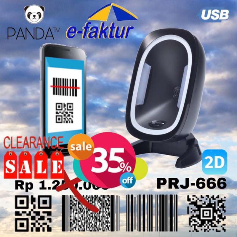 Jual Barcode Scanner E-faktur 2d Panda Prj-870 (qr Code-pdf 417-efaktur ...