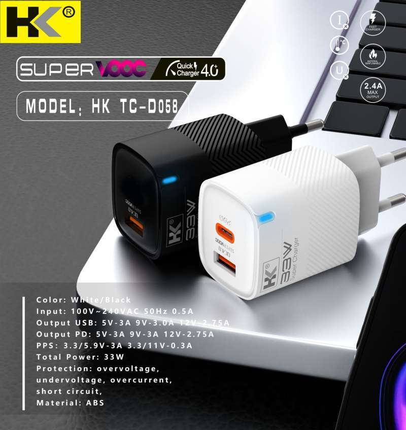 Promo Hk D058 Charger 33w Fast Charging Pd + Pps + Qc Diskon 68% Di ...