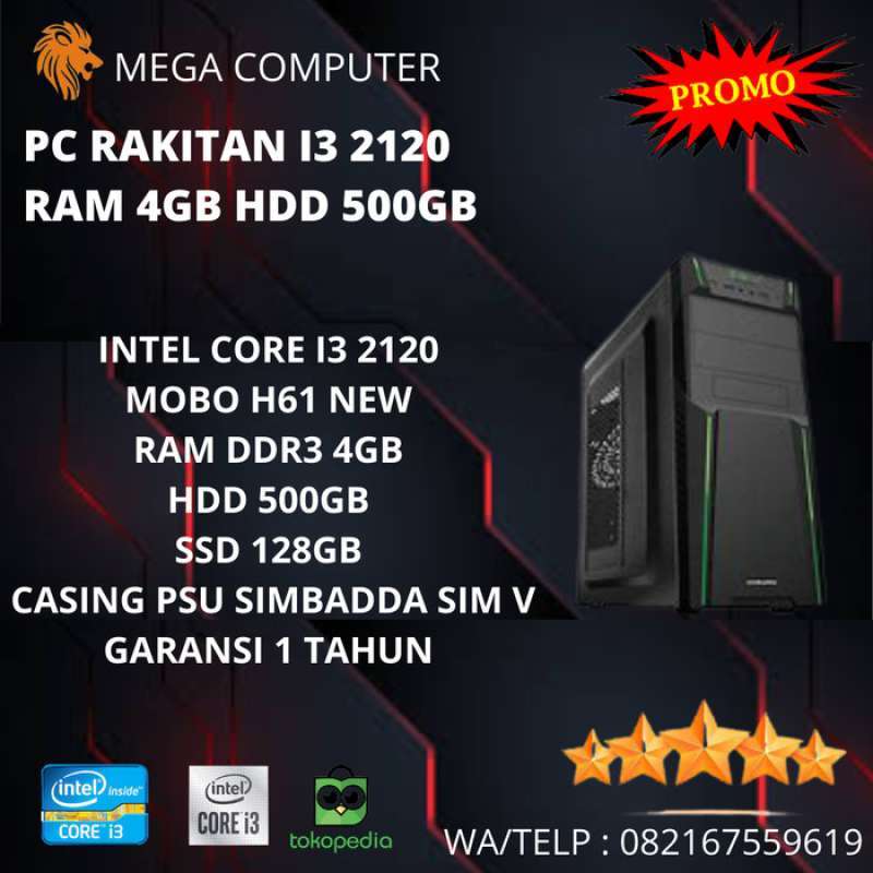 Promo Cpu / Komputer Rakitan I3 2120 Ram 4gb Hdd 500gb Ssd 128gb Diskon 23% Di Seller Praptuma ...