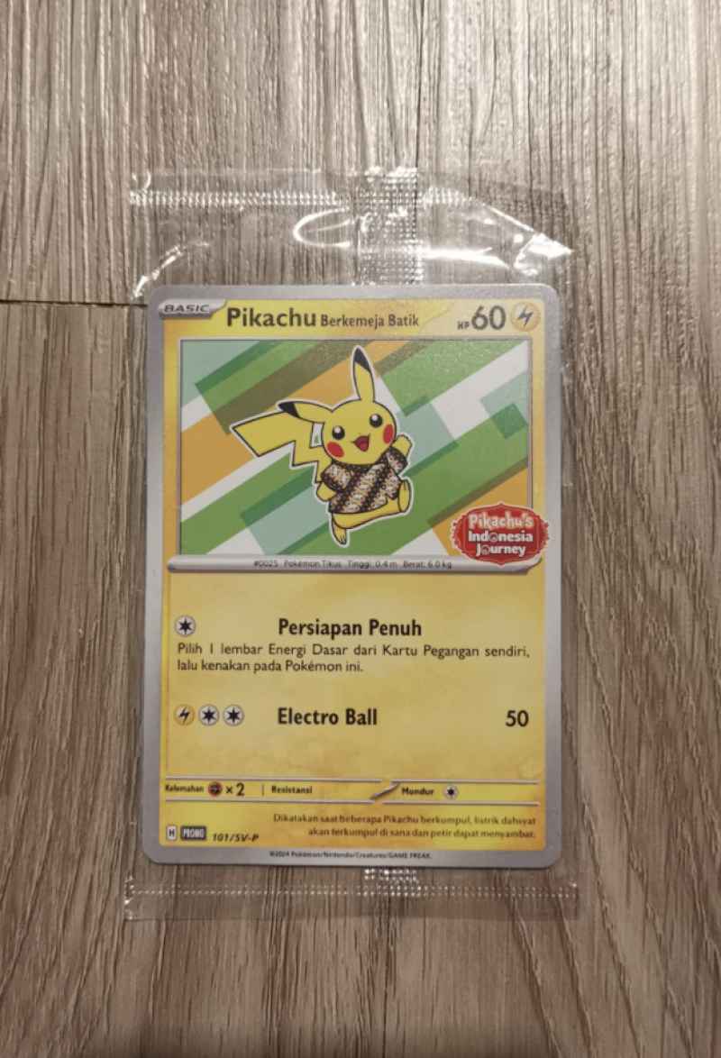 Promo Kartu Pokemon Pikachu Berkemeja Batik Limited Rare Festival ...