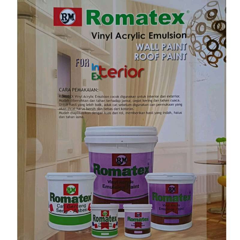 Jual Romatex Galon 5 Kg Cat Tembok Interior Eksterior - Hitam Di Seller ...