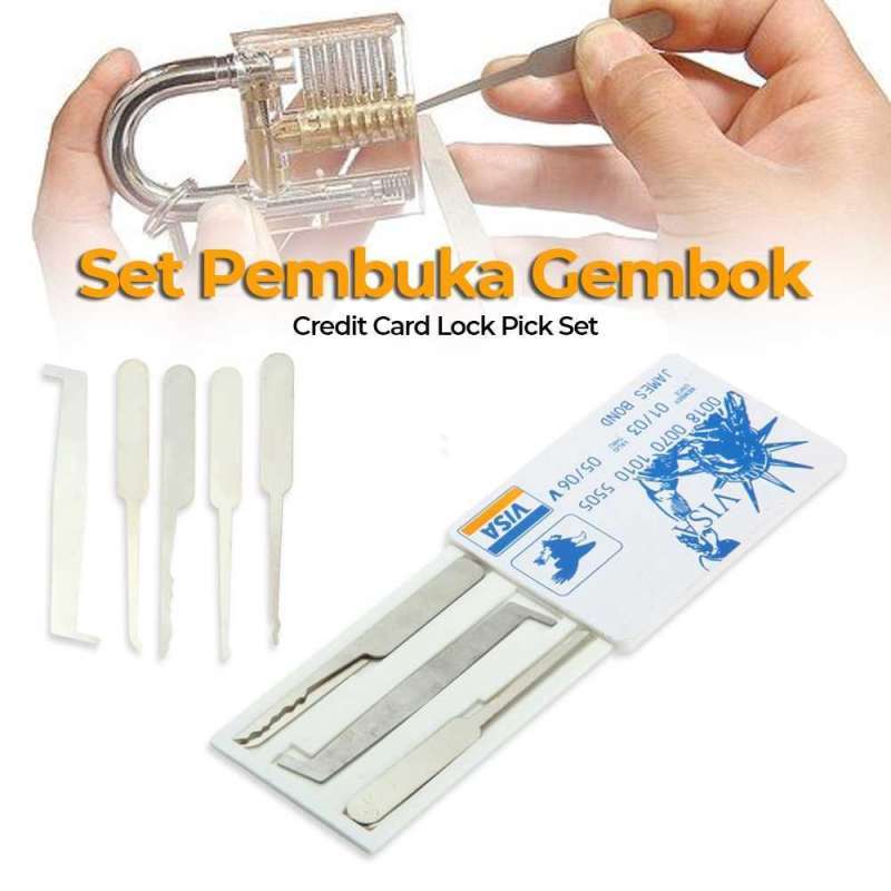 Jual Set Pembuka Gembok Credit Card Lock Pick Set Slot Pintu Penghalang ...
