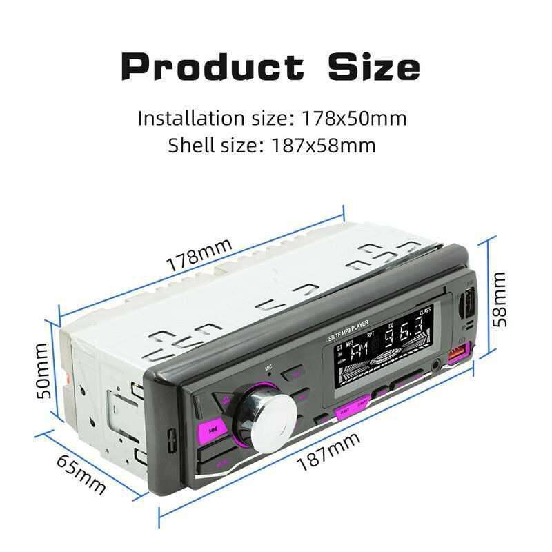 Jual Wistrue Tape Mobil Audio Mp3 Player Lcd Rgb Bluetooth 5.1 Iso Plug ...