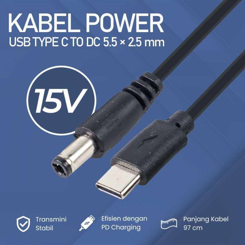 Jual Ootdty Kabel Power Usb Type C To Dc 5.5x2.5mm Pd Charger Router Cctv Pa12m Kabel Konverter ...