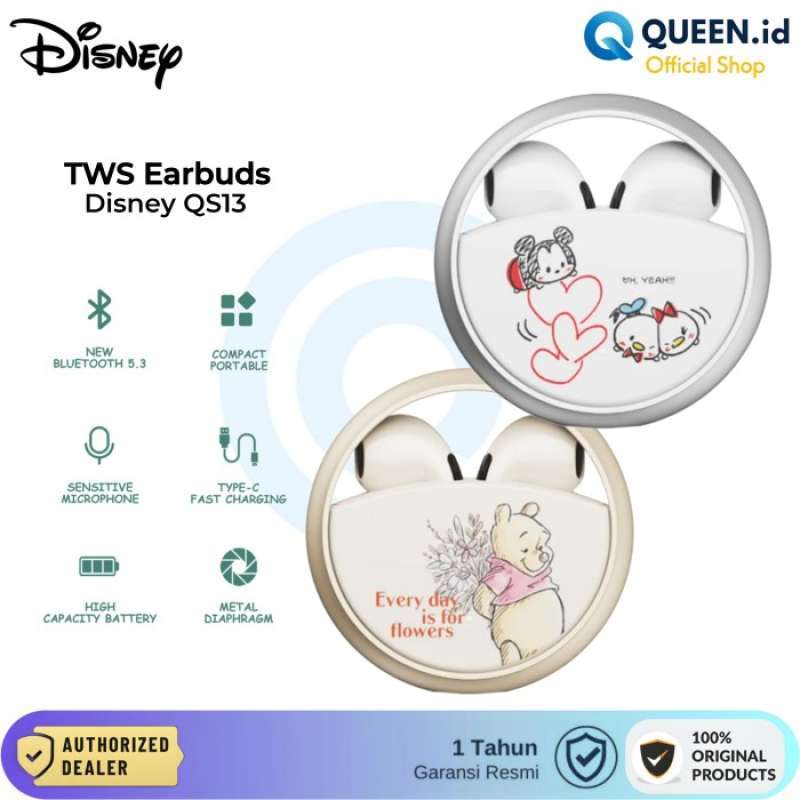 Promo Disney Qs13 Tws True Wireless Earbuds Headset Bluetooth Hifi Sound Enc - Putih Diskon 2% ...
