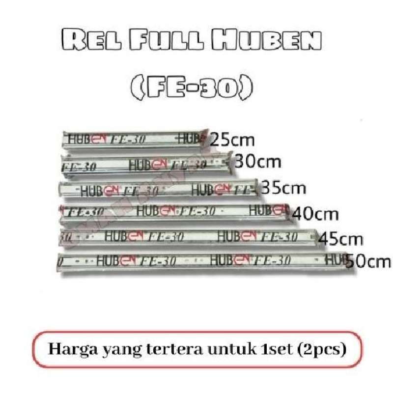 Jual Rel Laci Double 2x Tarik Full Extension Fe 30mm Merk Huben - Fe ...