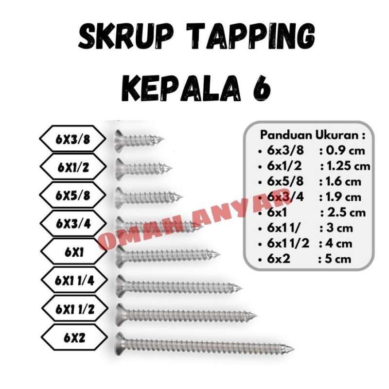 Jual Skrup Sekrup Tapping Baut Mur Screw Jf Kayu Mebel Olimpik 1 Bks 100pc - 6xâ¾ Ecer Di Seller ...